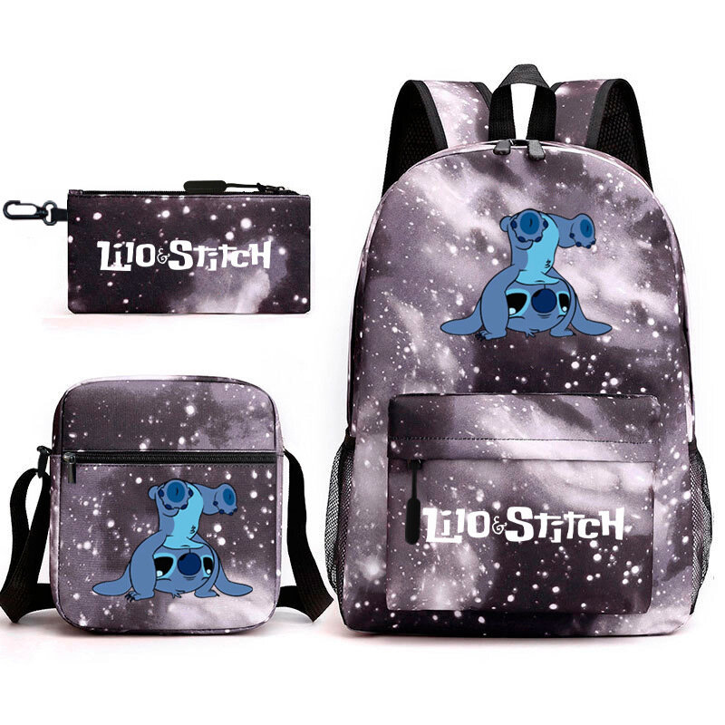 Популярный студенческий рюкзак Stitch для школьного сезона, дорожная сумка с теплопередачей стежка, повседневная сумка из трех частей, сумка для компьютера