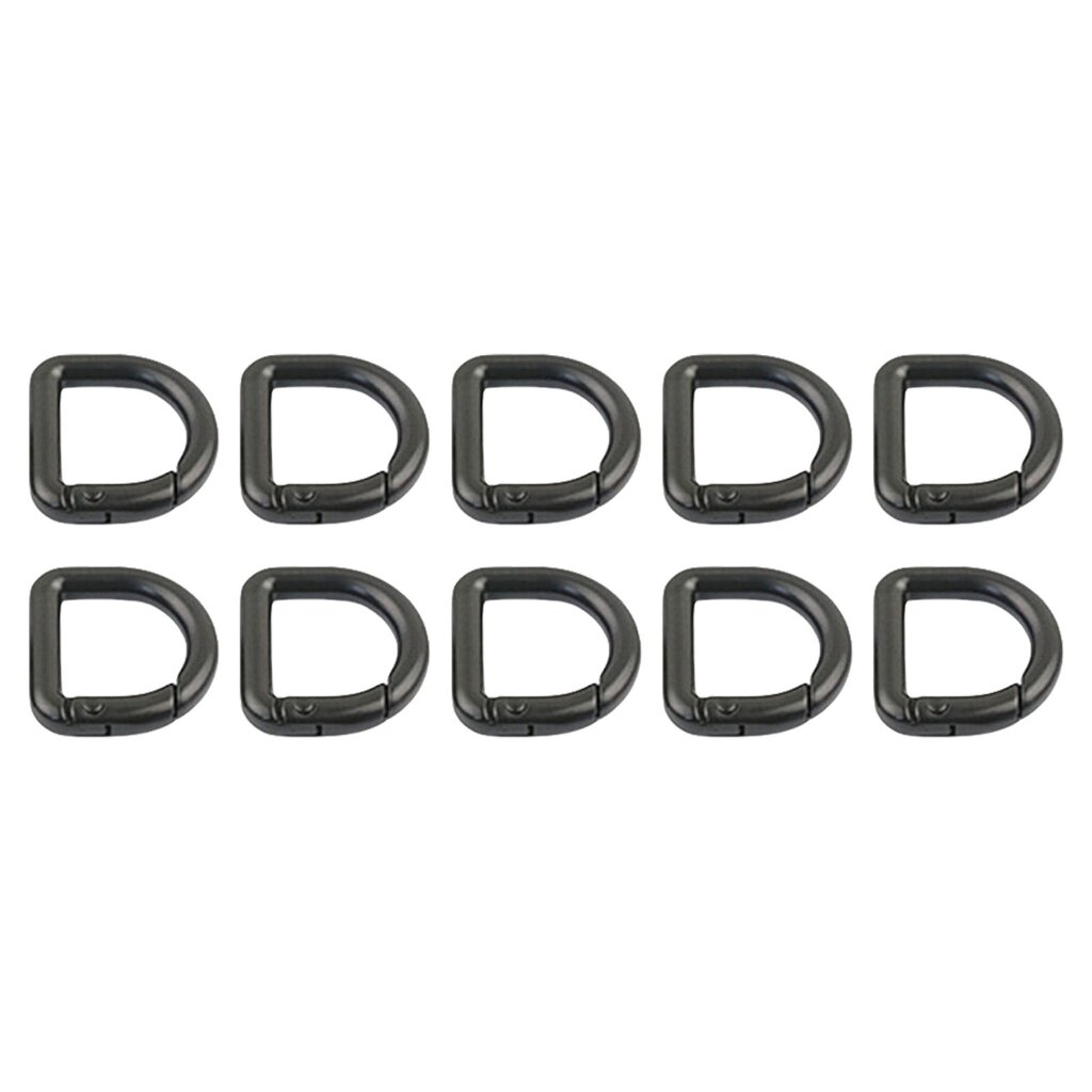 10 шт. D-образные кольца с пружинными крючками для ключей, металлические зажимы и карабины для ремней и рюкзаков