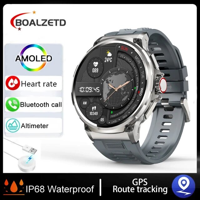 Smartwatch Ultra HD AMOLED 1.85 дюйма для мужчин Серебряный, Sliver