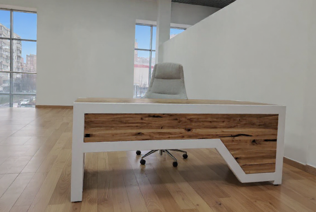 Премиальный стол руководителя/компьютерный стол / металл, массив дуба, 190x85см возможность индивидуального изготовления