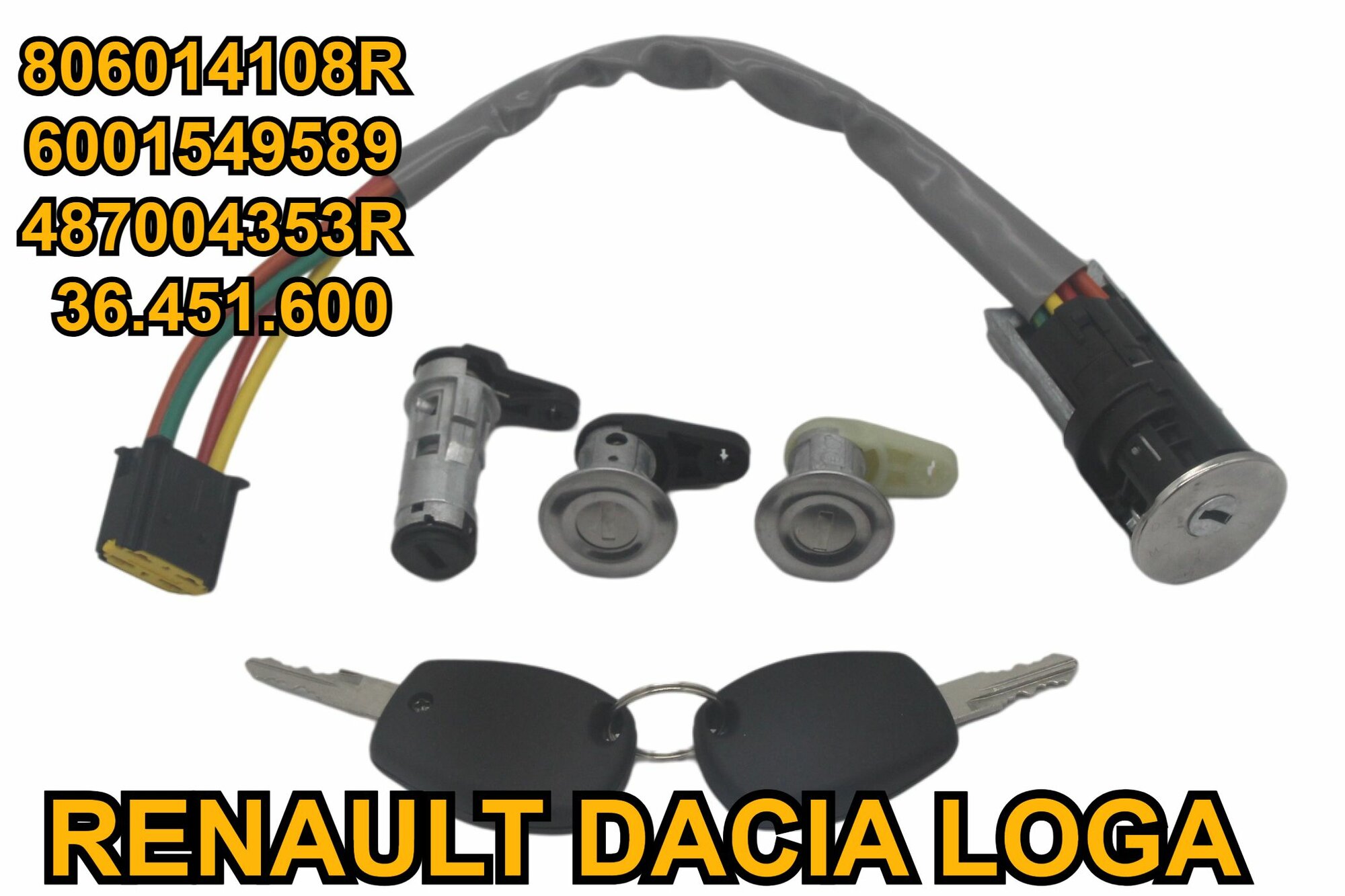 806014108R 6001549589 487004353R 36.451.600 полный комплект замка зажигания для RENAULT DACIA LOGAN