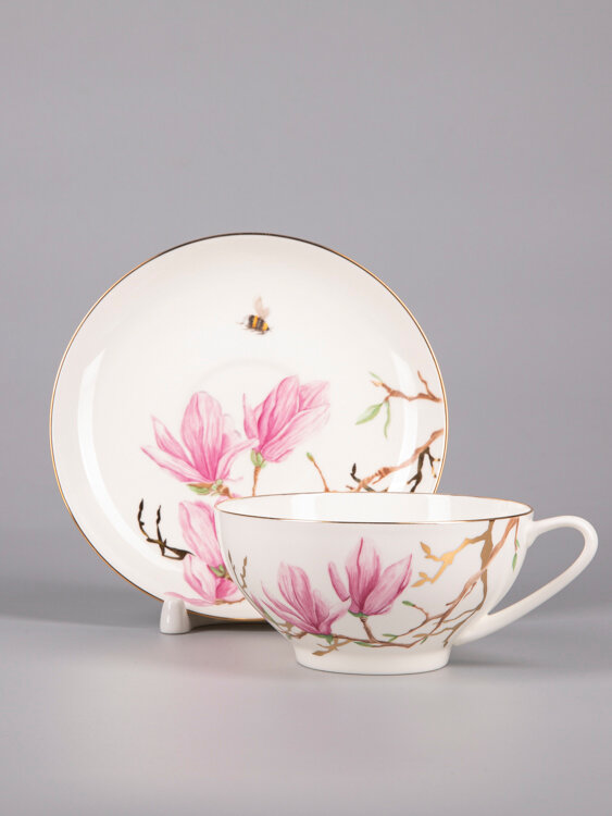 Чайная пара "Magnolia " форма Купольная, 300 мл. , Императорский фарфоровый завод