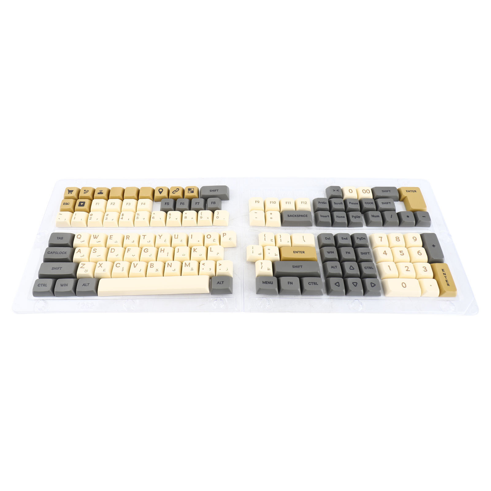 125pcs Keyboard Keycaps Arabic Shimmering Theme XDA Profile PBT Dye Sublimation Key Caps for 61 64 68 75% 87 98% 104 108 Mechanical Keyboards