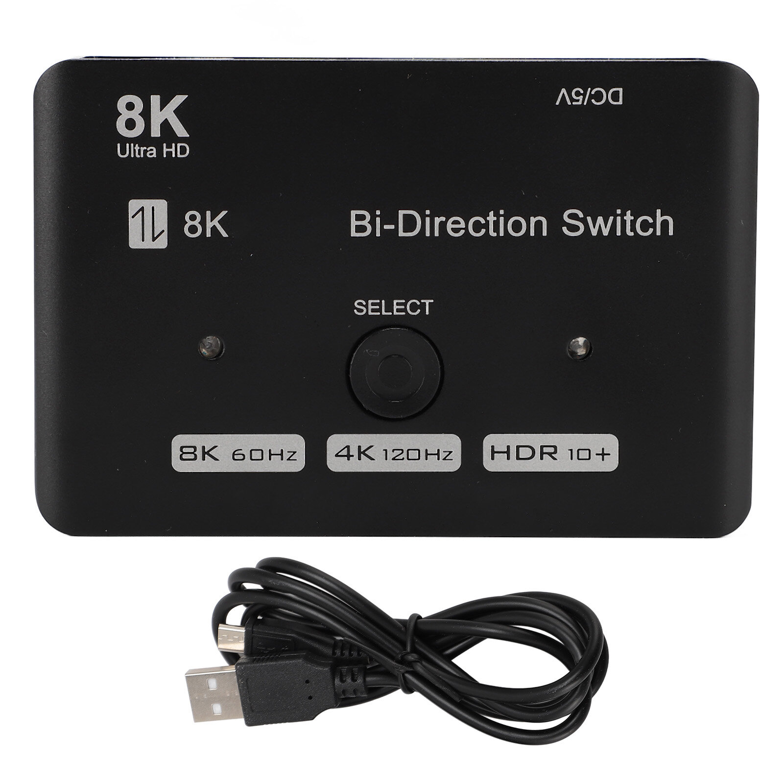 HD BI Direction Switch 1 из 2 выхода 8K 60 Гц 4K 120 Гц 48 Гбит / с алюминиевого сплава сплайттер сплайттер направленного переключателя для телевизора DVD Fire Dvd Player