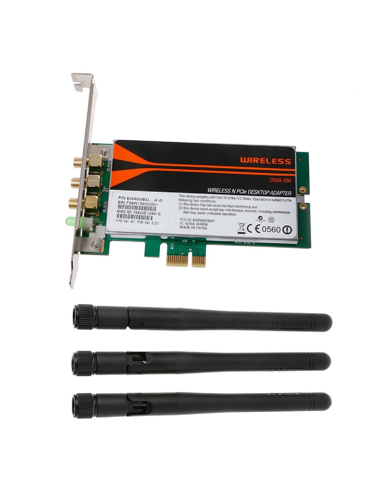 DWA-556 Wireless N PCI-E Desktop Adapter WiFi Card Low Profile