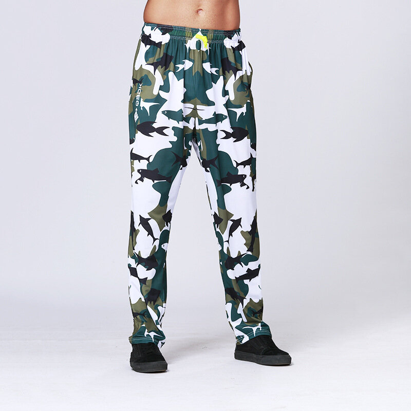 Камуфляжные брюки, ледяной шелк, для рыбалки, зеленый камуфляж, размер S, 100-125 кг