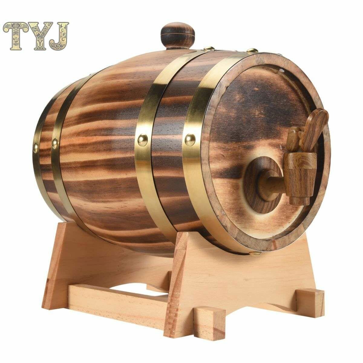 Дубовая бочка, 1,5 л / 3 бочки для хранения со встроенным фольгированным вкладышем для хранения вашего собственного виски, пива, вина, , , C