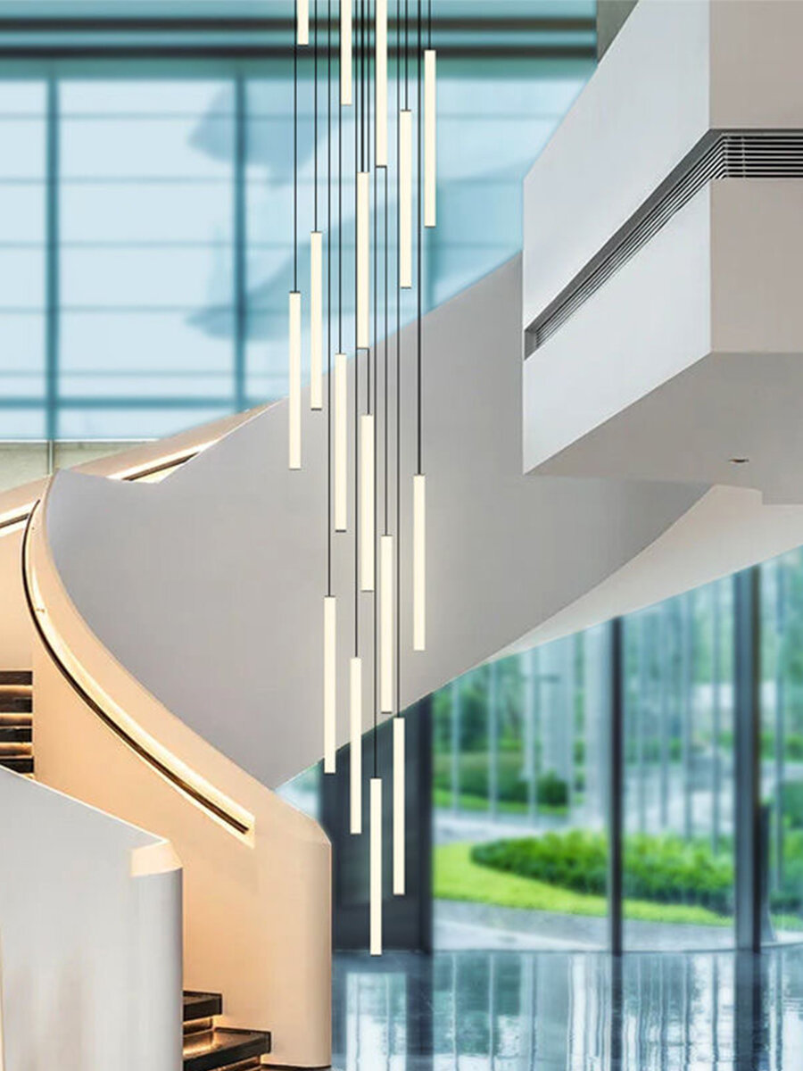 Длинные люстры в гостиной, длинные люстры на кухне, длинные люстры на лестнице, 9 головок LED, 54 Вт