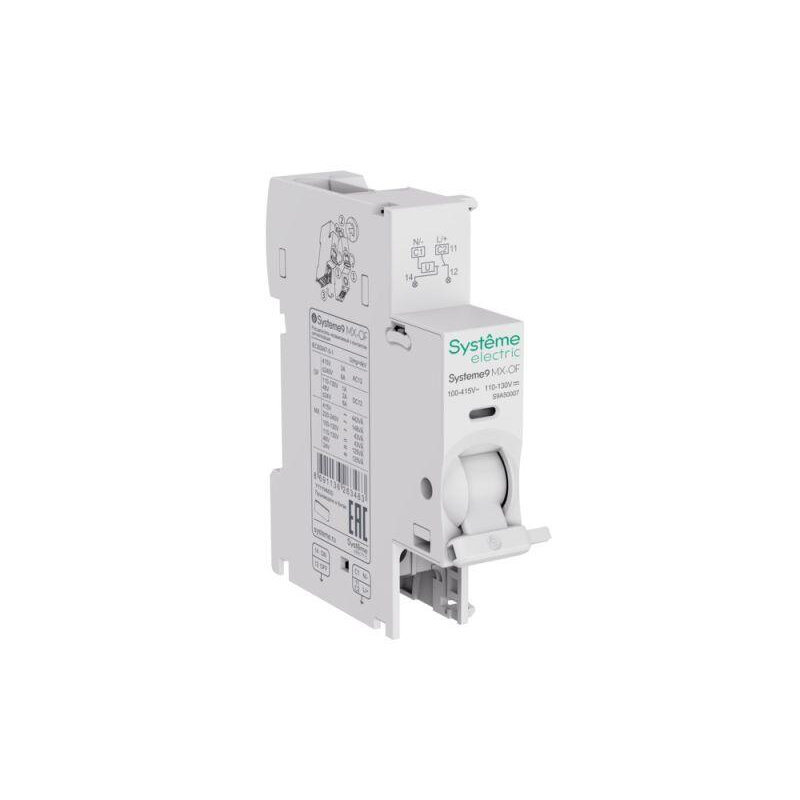 Расцепитель независимый MX+OF AC 100-415В с контактом сигнализации Systeme9 SE, SCHNEIDER ELECTRIC S9A50007 (1 шт.)
