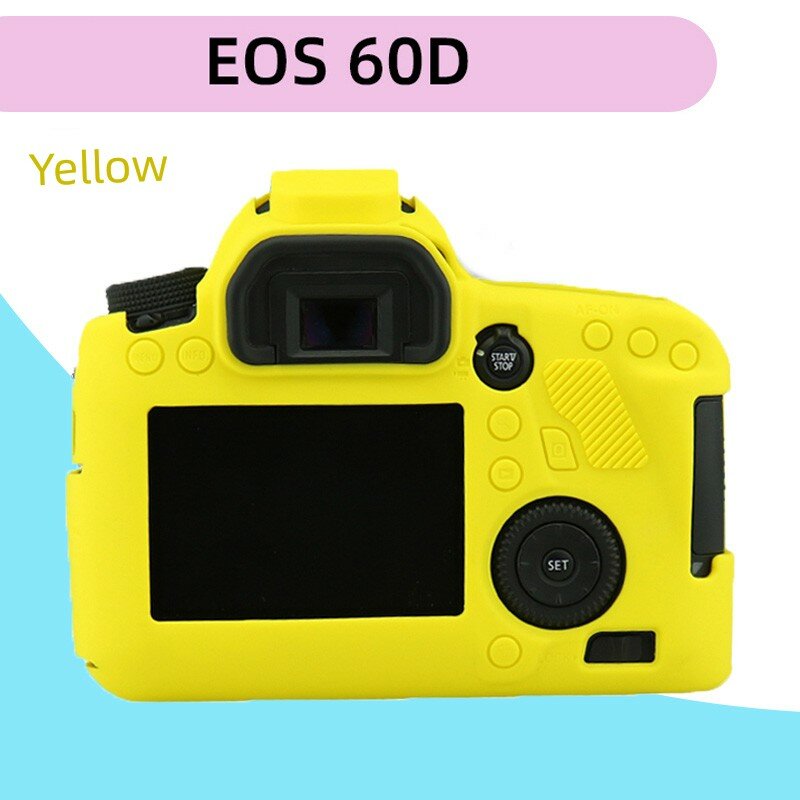 Силиконовый противоударный чехол для камеры Canon 60D, желтый цвет, премиальная защита, долговечный дизайн