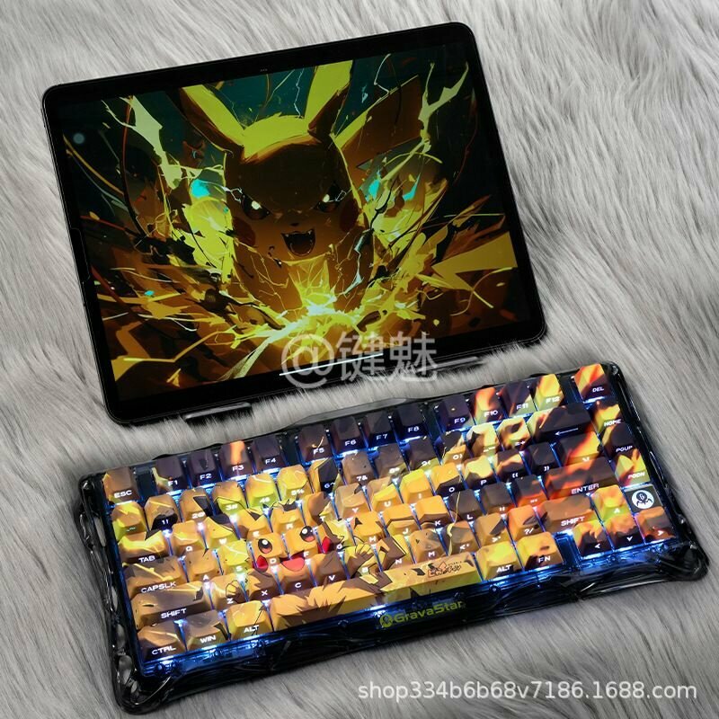 Кейкапы Покемон - Пикачу для механической клавиатуры, 120шт