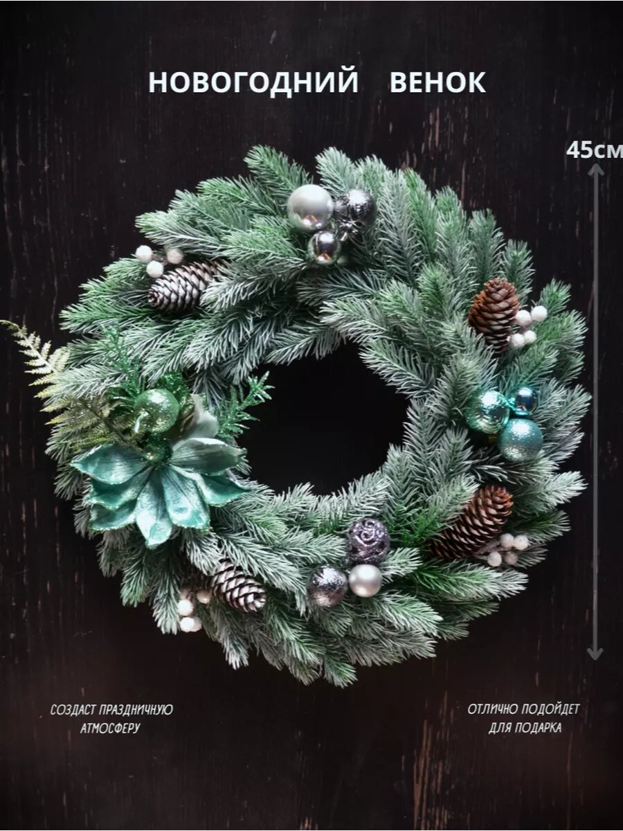 Новогодний венок для декора "Зимняя сказка"