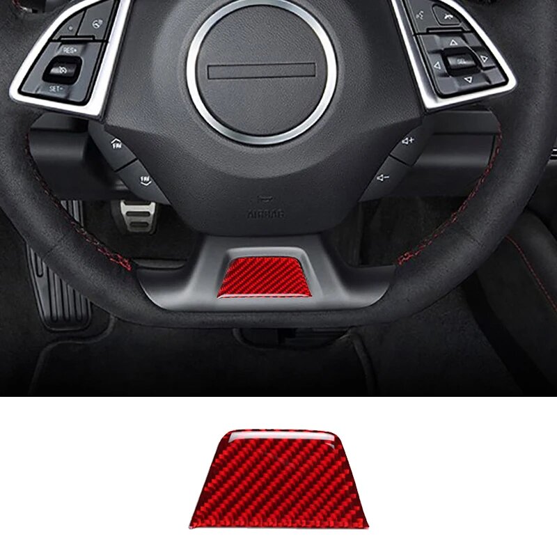 Наклейка на руль Chevrolet Camaro 2016-2024, red