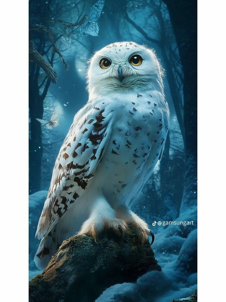 Алмазная картина "Букля, сова из Гарри Поттера" / Алмазная вышивка / Круглые стразы 40х50 см