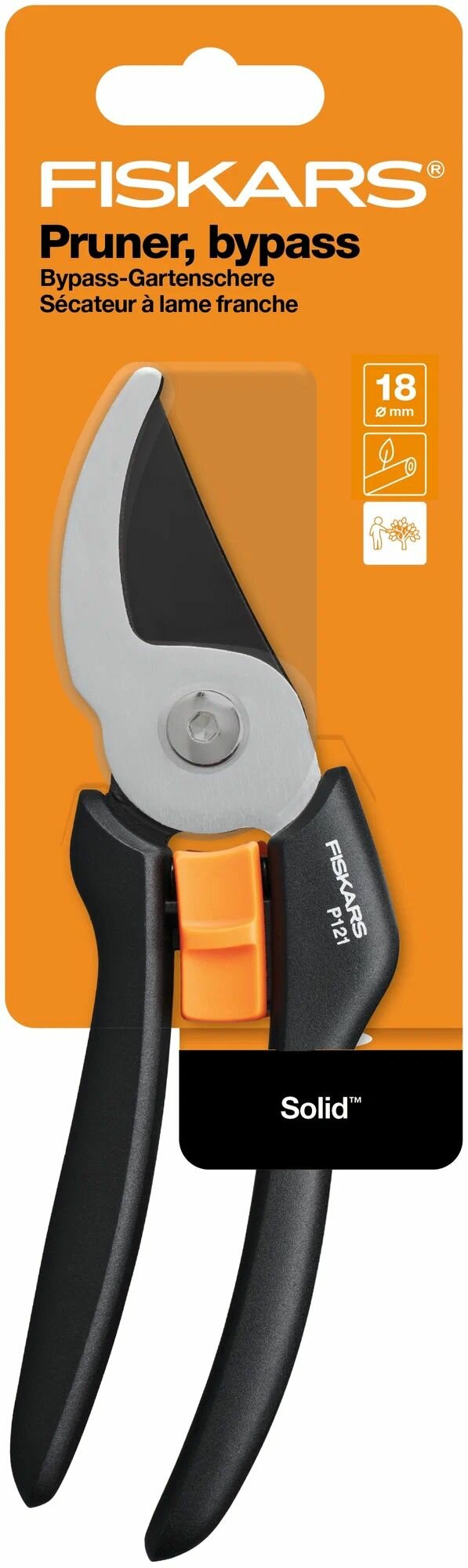 Секатор плоскостной Fiskars Solid P121 (1057160) — фото 1