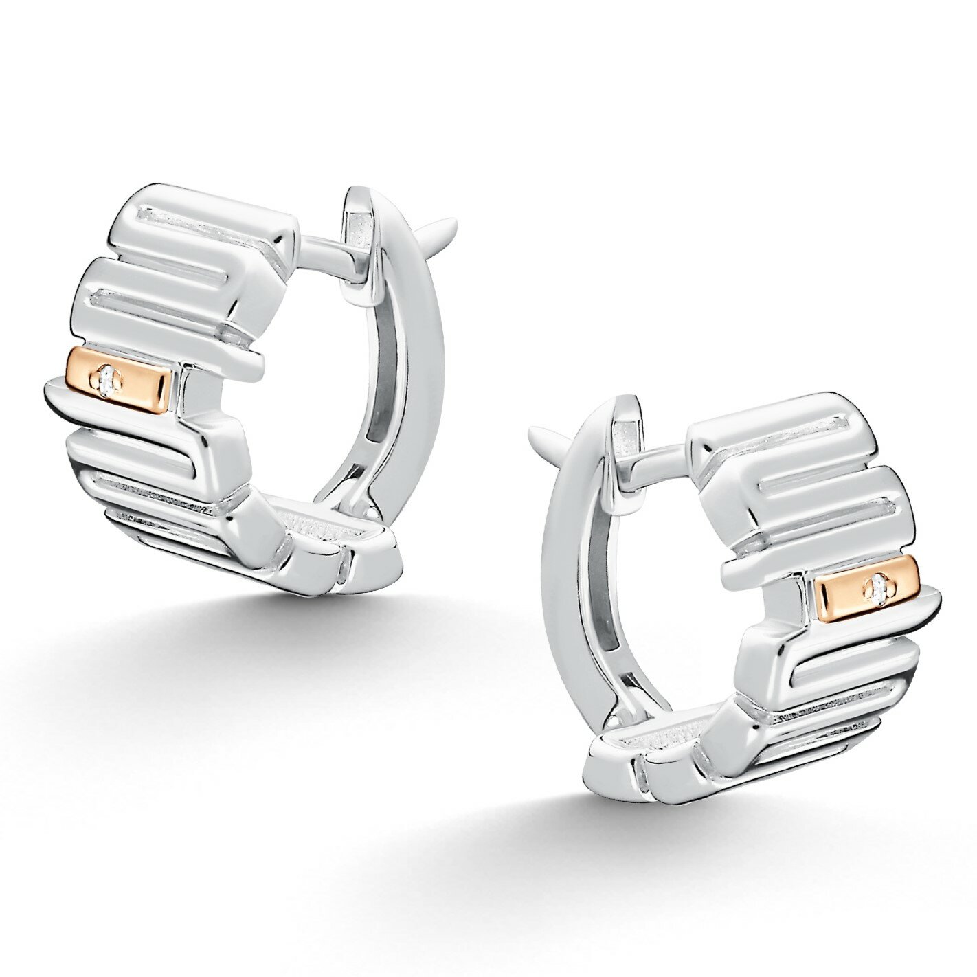 Серьги, серебро, 925 проба, бриллиант