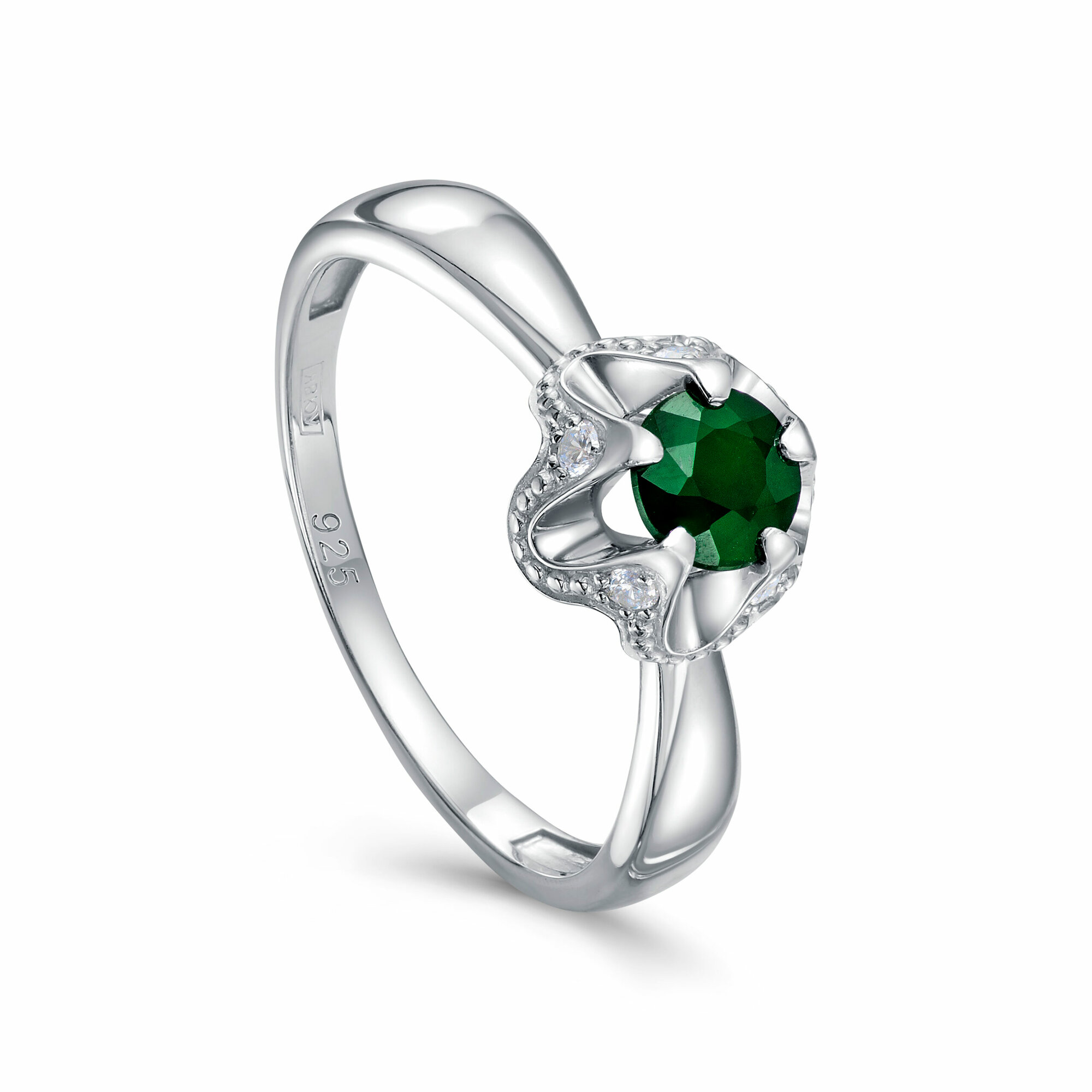 Кольцо, серебро, 925 проба, фианит