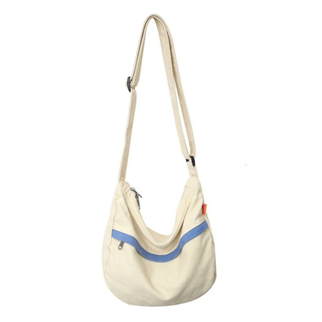 Студенческая холщовая сумка через плечо, Белый