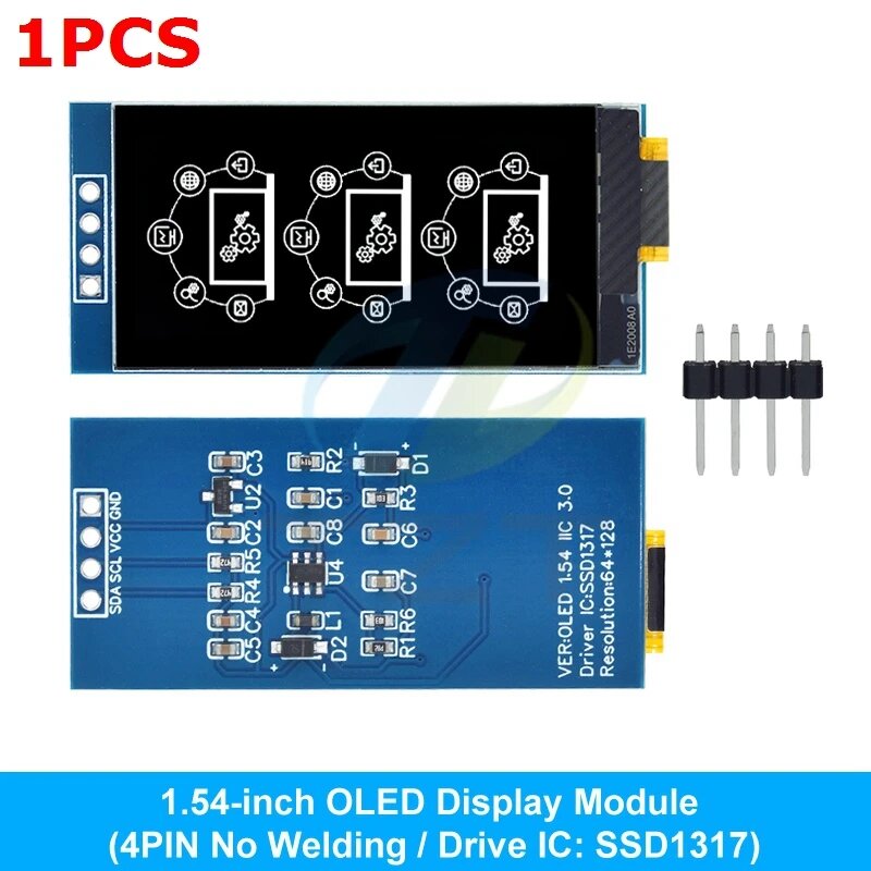 1.54" OLED дисплей 4PIN, 1PCS