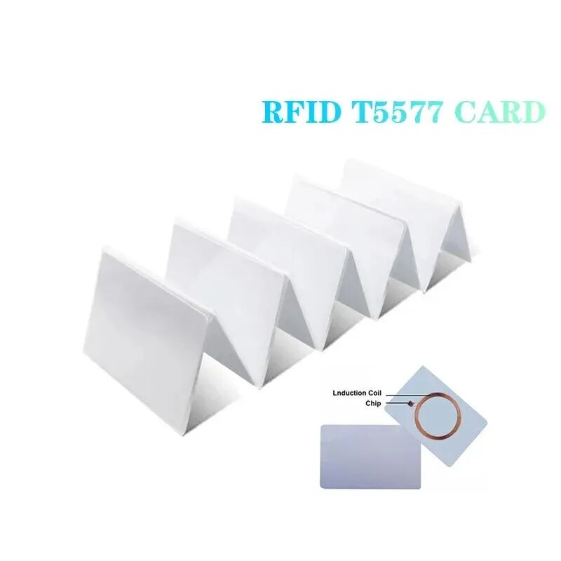 Карта доступа тонкая T5577 ISO CARD (10 шт), перезаписываемая карта-заготовка. Частота 125 кГц. Для копирования Em-marine (болванка-пустышка).