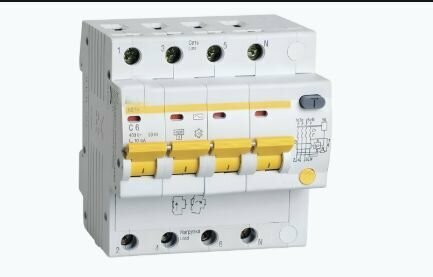Дифференциальный автомат АД14 C6А 4П 10мА тип АС трехфазный электронный 4,5кА (дифавтомат, АВДТ)