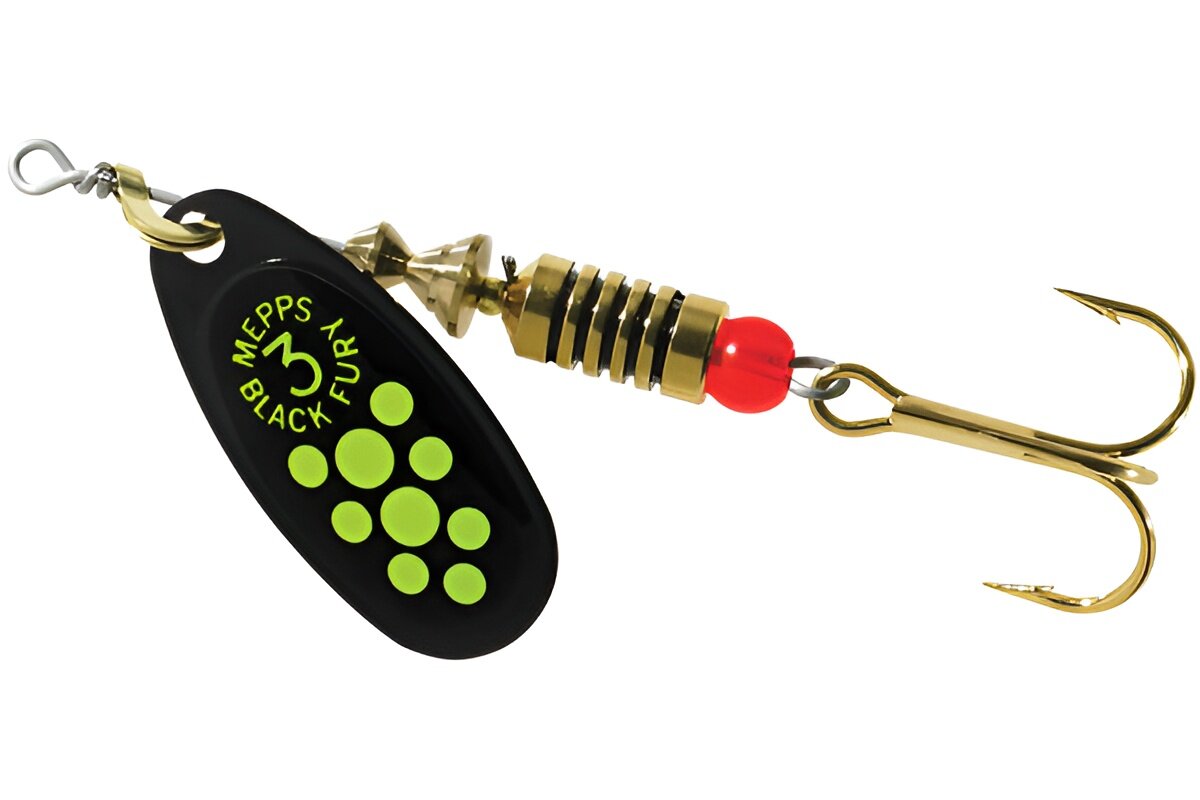 Блесна вращающаяся Mepps "BLACK FURY", 3, Black/Chartreuse, 1 шт.