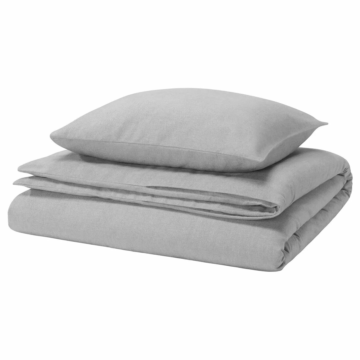 Чехол для пухового одеяла и подушка GROVSNÄRJA, серый меланж, 150x200/50x80 см