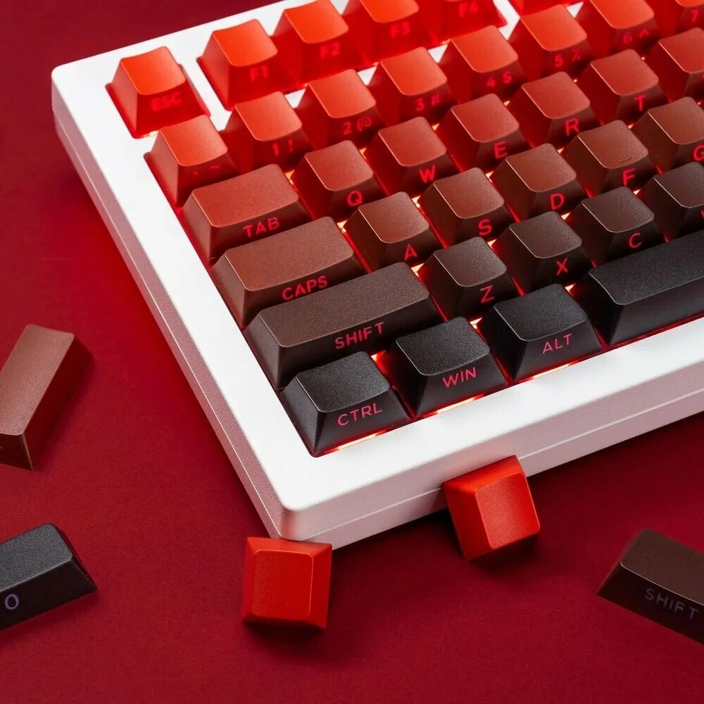 Градиентные кейкапы для механической клавиатуры / Боковая печать / Полупрозрачные