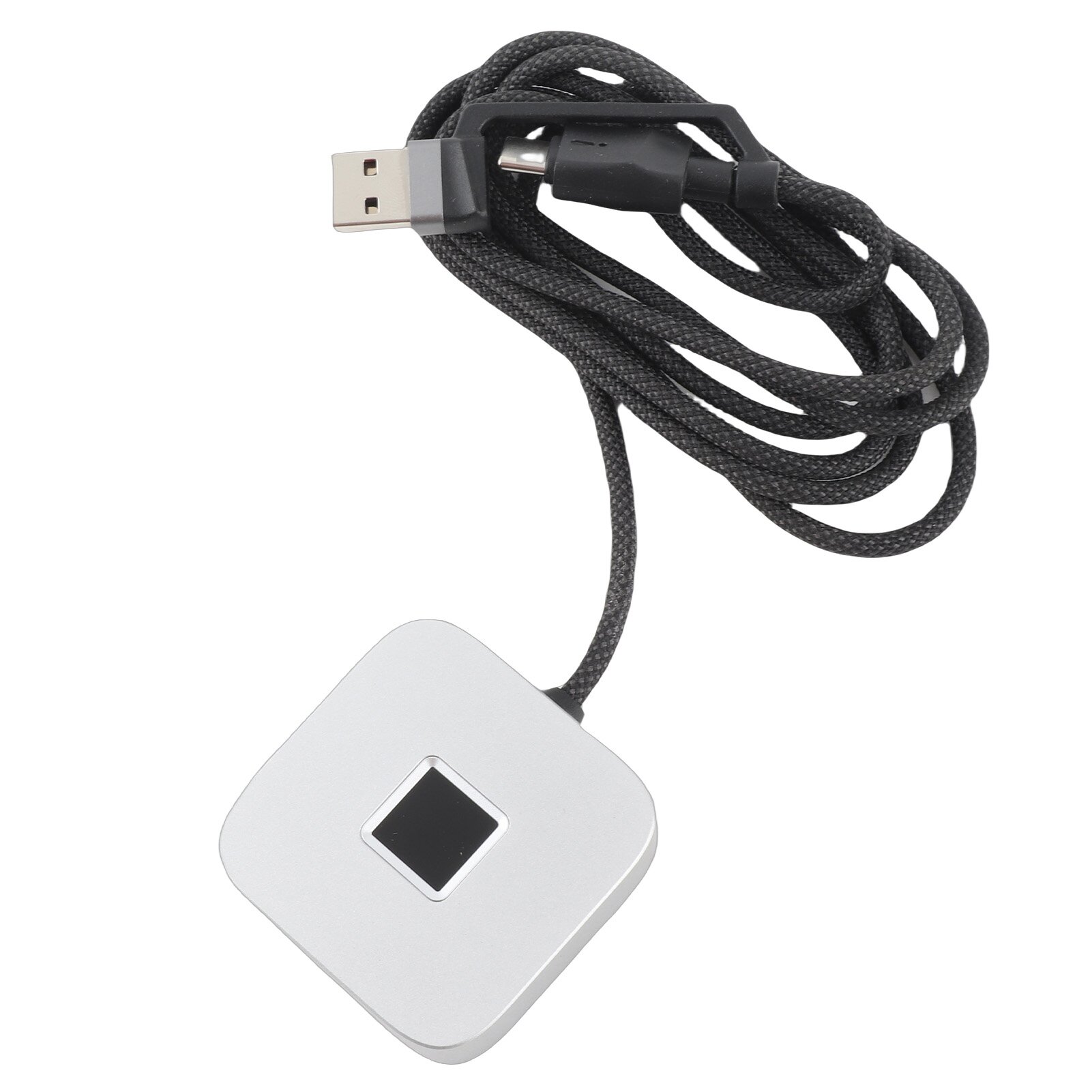 USB-сканер отпечатков пальцев для ПК с сенсорным управлением на 360 градусов, быстрым распознаванием и биометрической идентификацией, поддержка Windows 10 и 11, цвет Hello Silver.