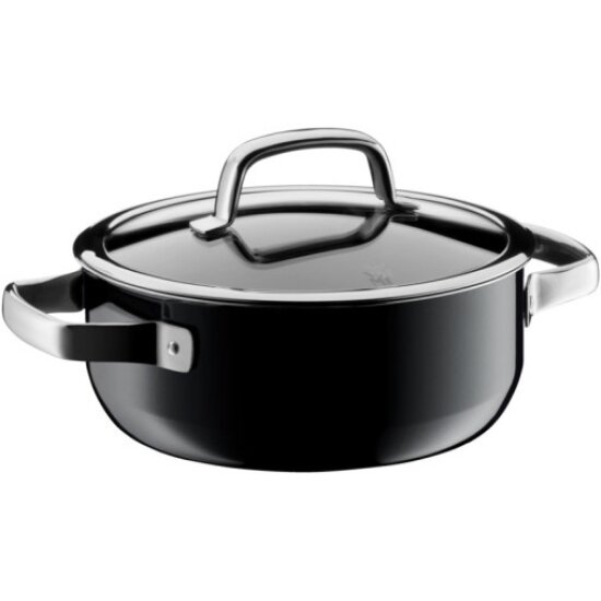 Кастрюля низкая Wmf Fusiontec Mineral 20см, Black, со стеклянной крышкой (05.1455.5290)