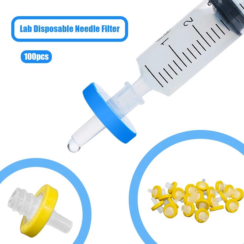 Одноразовые шприцевые фильтры 25mm 0.22um PES, 100шт