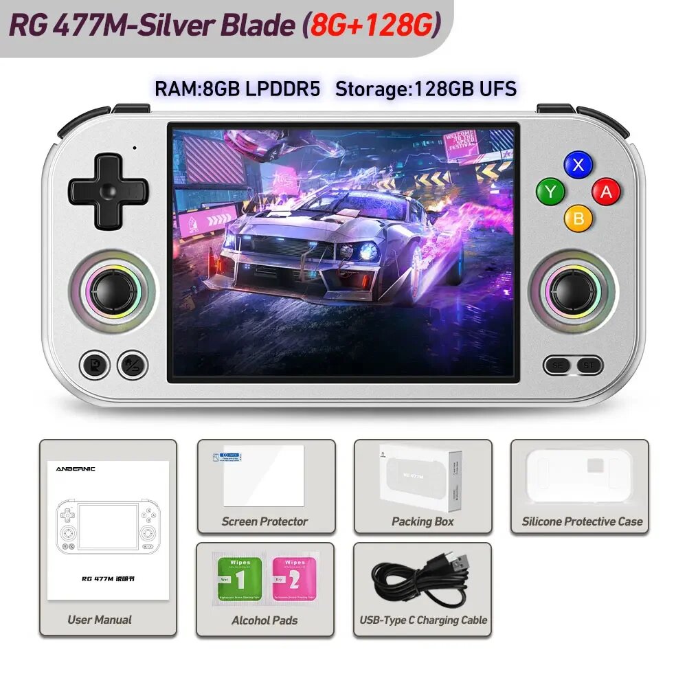 ANBERNIC RG 477M Silver Blade 8G 128G