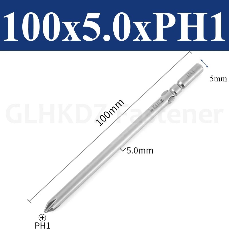 Электрическая крестовая отвертка GooBetter PH00-PH2 50-300 мм 1pcs, 100x5.0xPH1