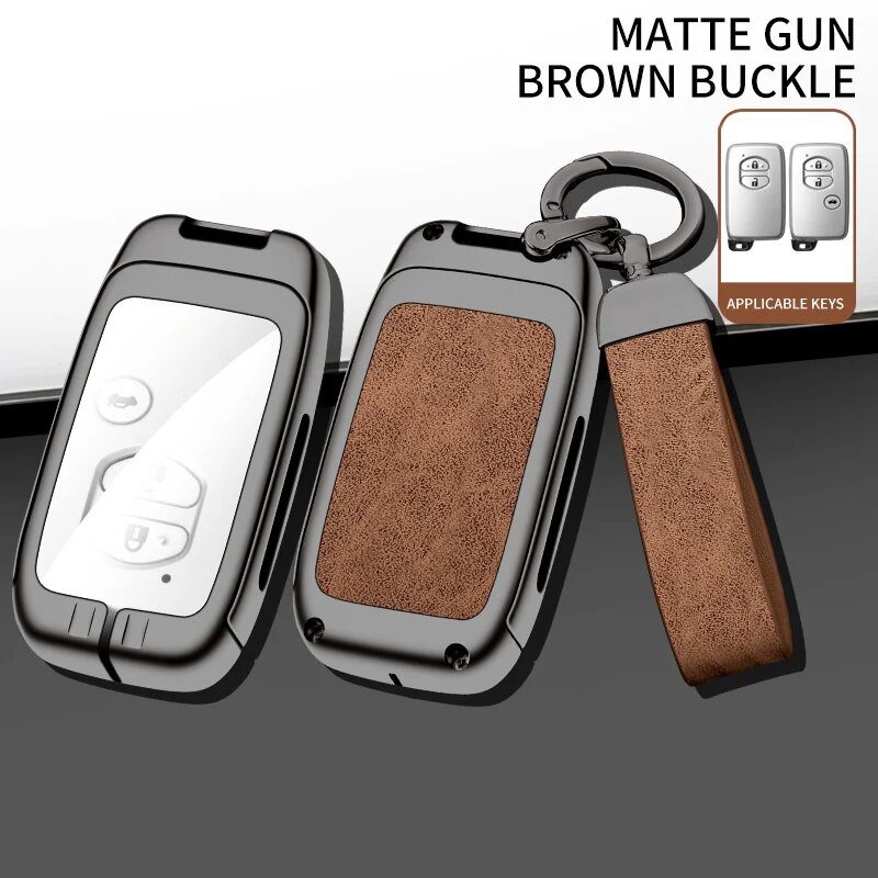 Кожаный чехол для ключа Brown Buckle, Matte Gun
