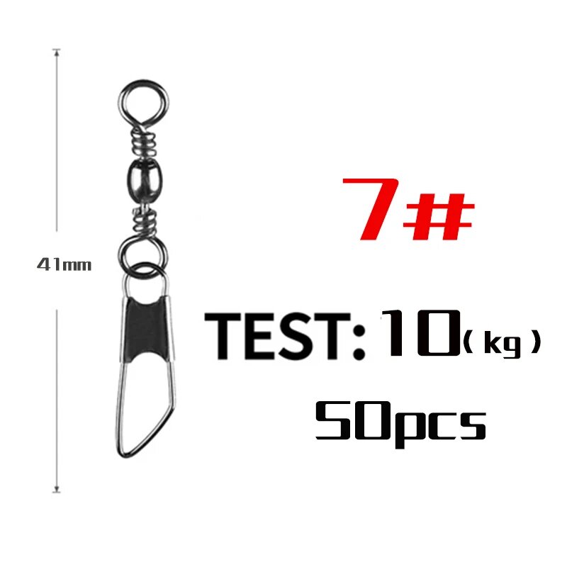 Вертлюги-карабины 7#, 10kg, 50шт