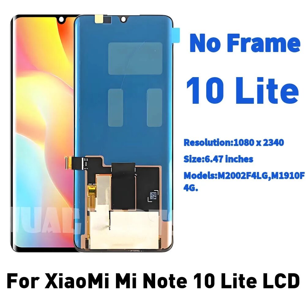 6,47-дюймовый AMOLED-дисплей для Xiaomi Mi Note 10 Lite, сенсорный экран, дигитайзер, для Mi Note 10Lite M1910F4G, сменный ЖК-дисплей в сборе