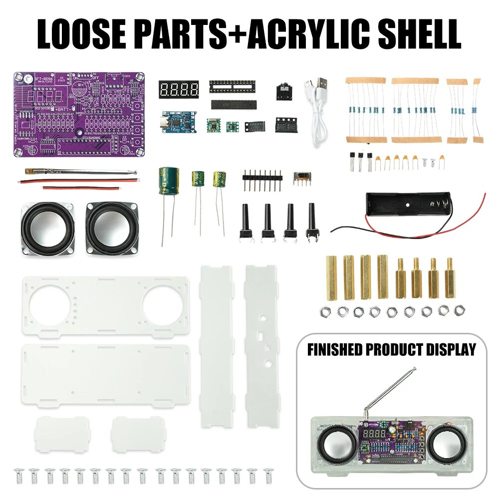 FM-радиоприемник DIY Kit RDA5807M с корпусом
