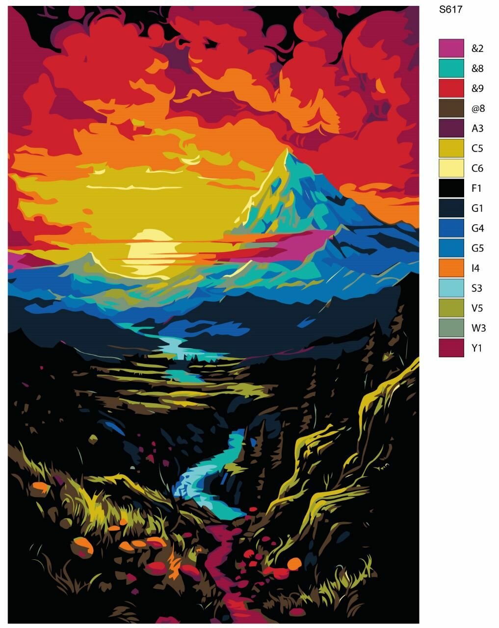 Картина по номерам S617 "Пейзаж арт. Красота в простом" 40x60 см
