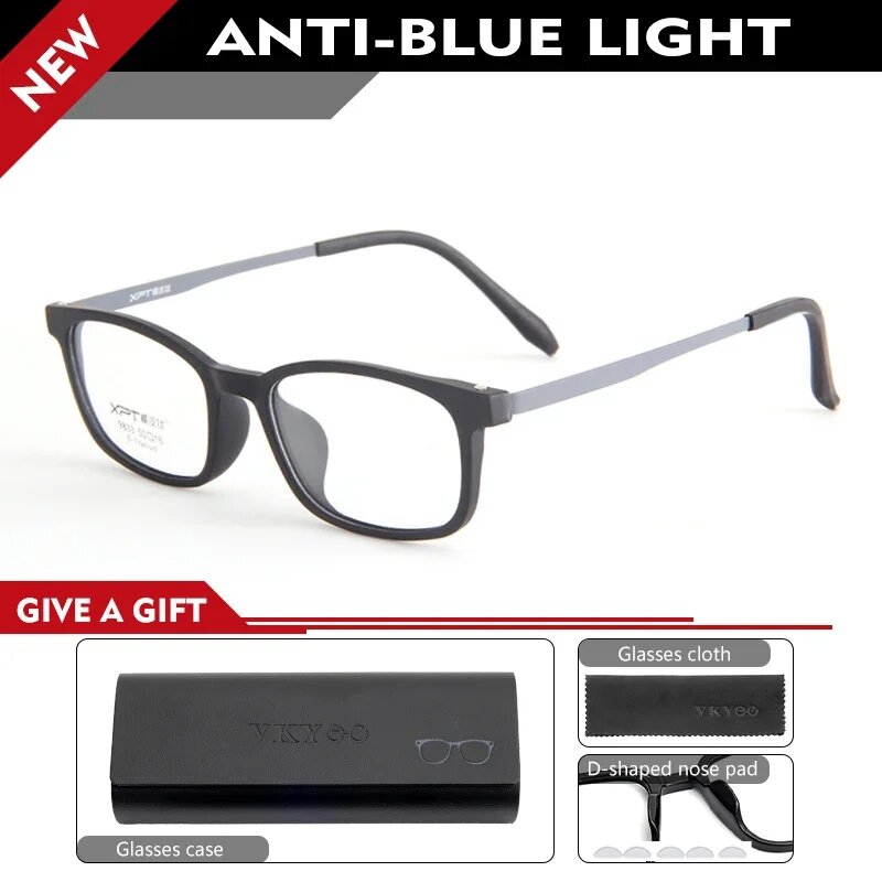 Очки VICKY Anti-Blue Light, 9833-BLACK GREY, Prescription custom