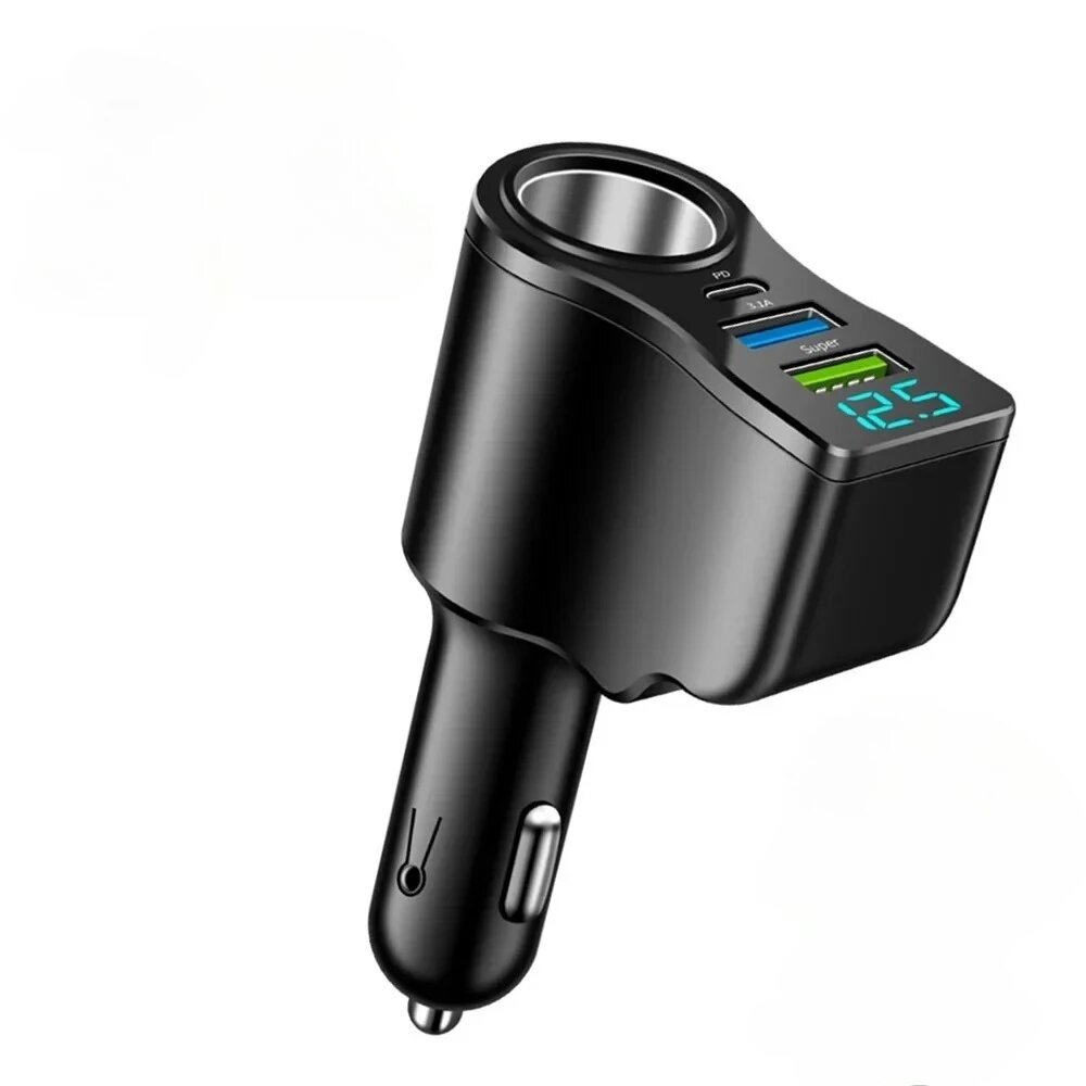Автомобильный Адаптер 66W 3.1A С 2 USB-портами PD Для Быстрой Зарядки iPhone, Samsung, Huawei