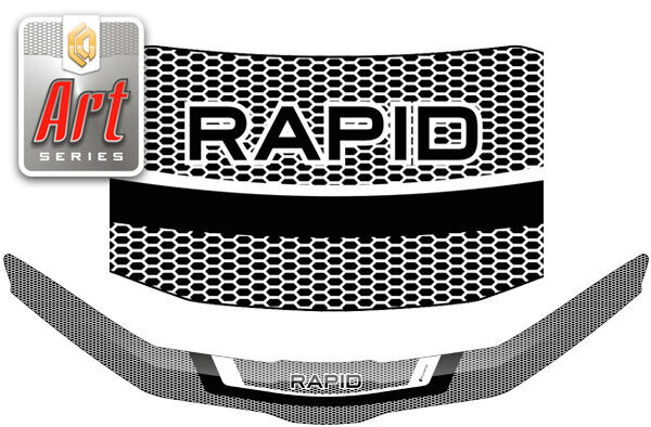 Дефлектор капота для Skoda Rapid 2020-н. в. Серия Art графит