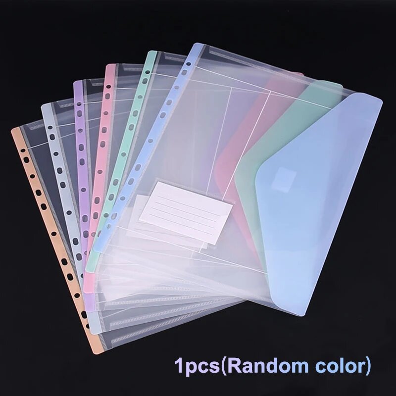 Прозрачная папка-конверт для документов А4, ПП, случайный цвет A2 1pcsRandom color