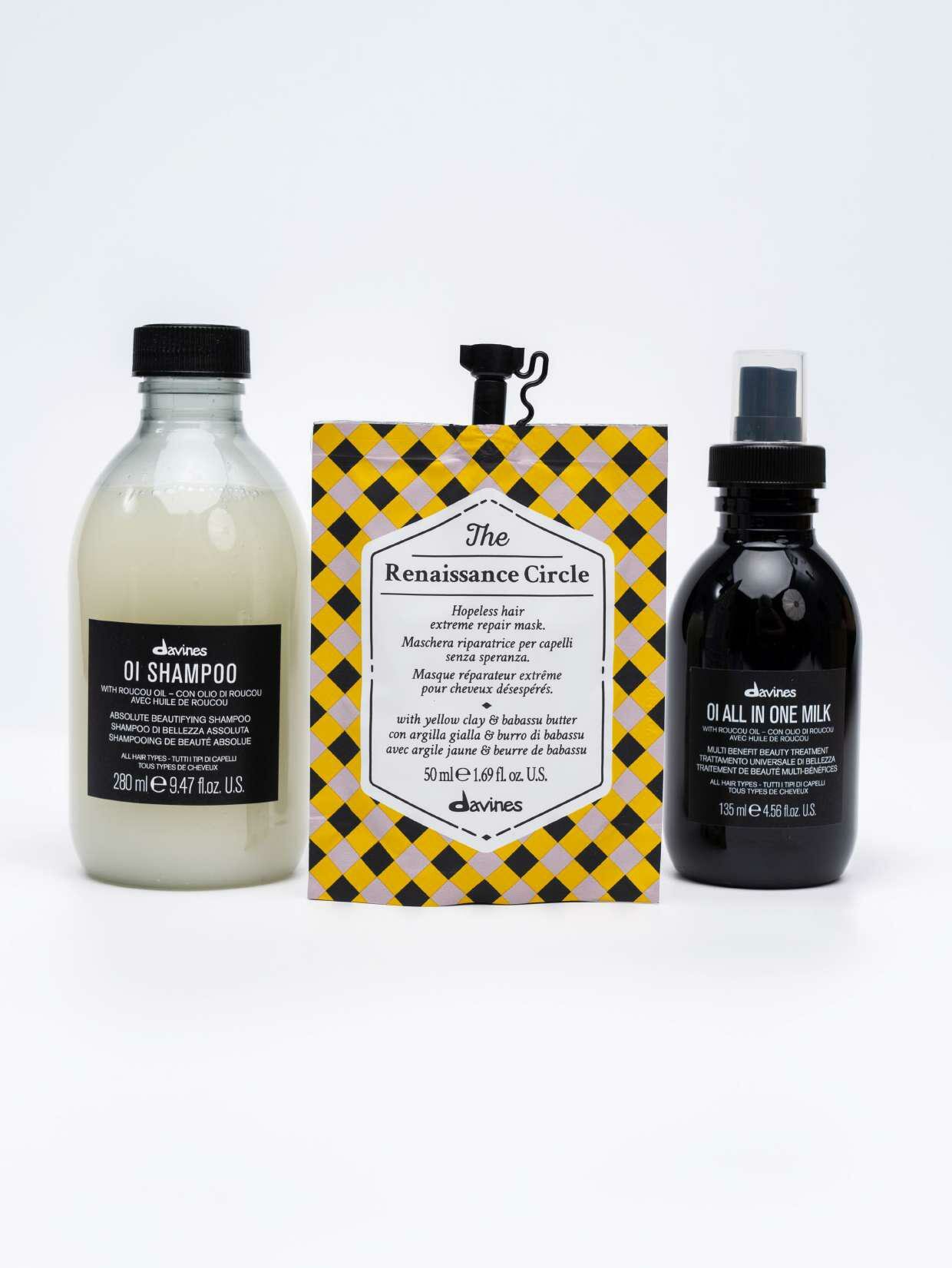 Подарочный набор Davines OI, шампунь, молочко, маска для волос