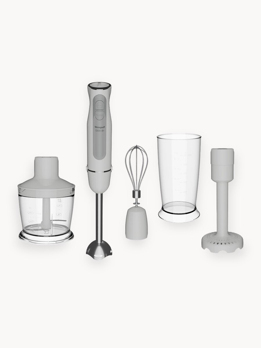 Блендер погружной Weissgauff WHB 230 PPW Turbo Mix, скорость вращения 15000 оборотов в минуту