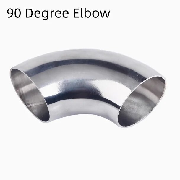 Колено 3-ходовое из нержавеющей стали SUS 304 для стыковой сварки Серый, 45mm x 1.5mm, серебристый