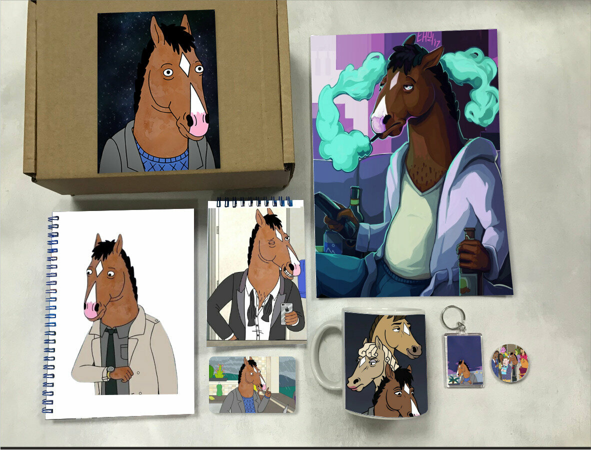 Подарочный бокс GOODbrelok принт "Конь БоДжек, BoJack Horseman" - 0004