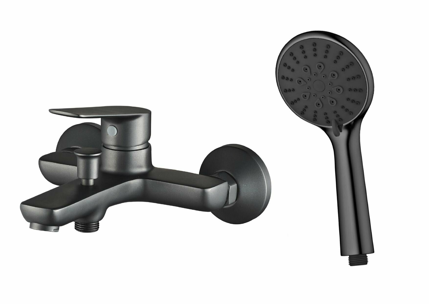 Смеситель для ванны и душа ESKO DL54GRF с коротким изливом и аксессуарами матовый графит,