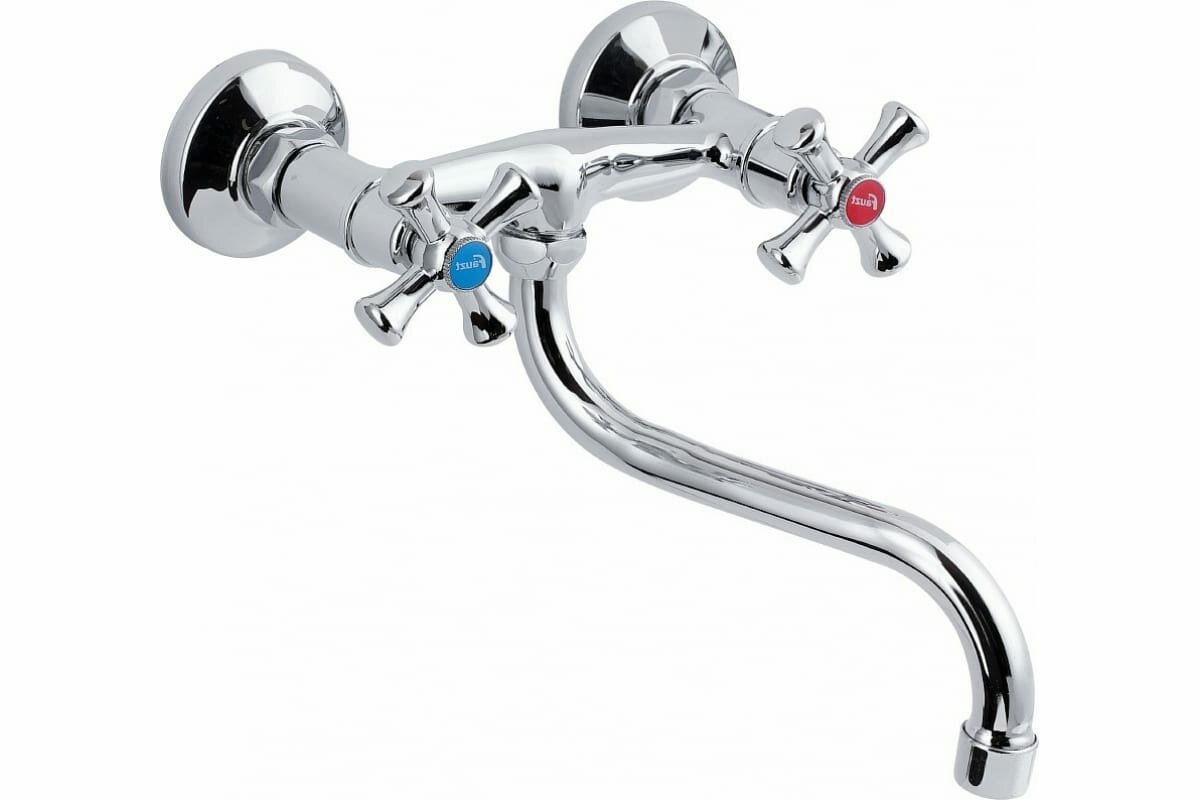 FAUZT настенный смеситель для кухни см-мдрна FZs-490-07, однорычажный, хром