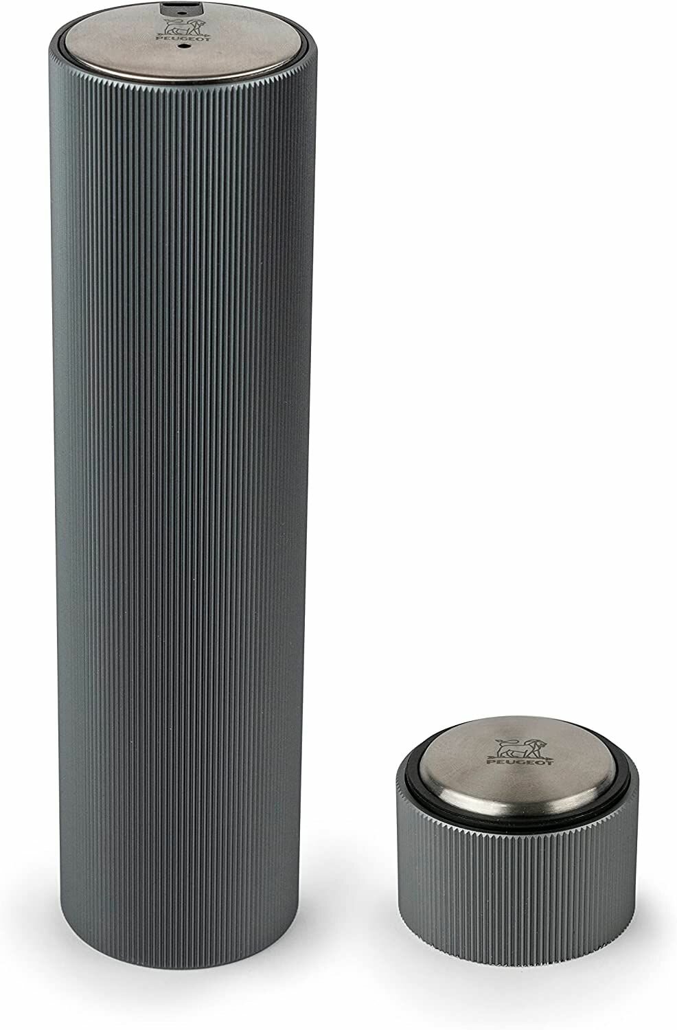 Штопор электрический PEUGEOT Line Reverse с обрезателем фольги, в подарочной упаковке, 21 см, алюминий, цвет серебристый (200985)