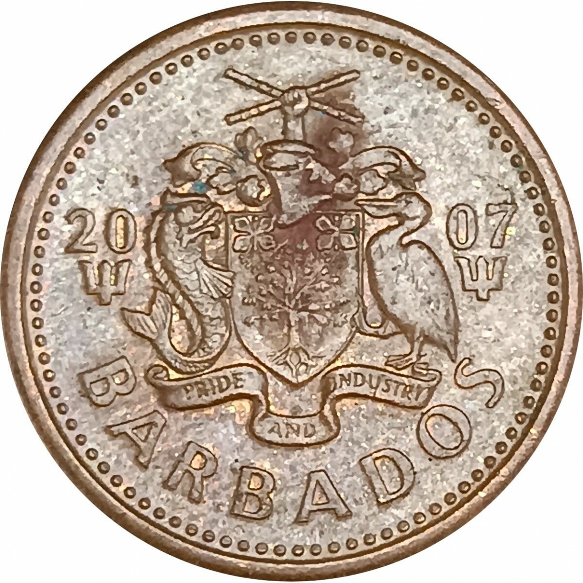 1 цент 2007 Барбадос из оборота